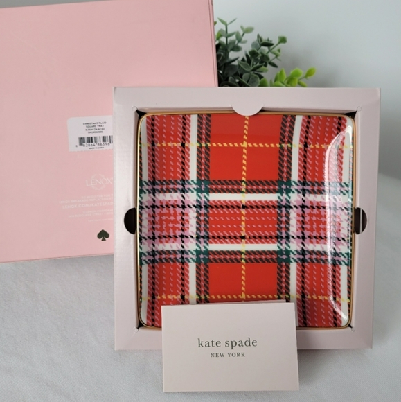 kate spade | Accents | Kate Spade Lenox Christmas Plaid Square Tray 575 ...